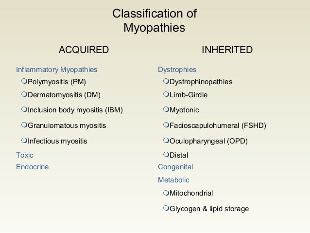 Myopathies - In detail (Classification and images)