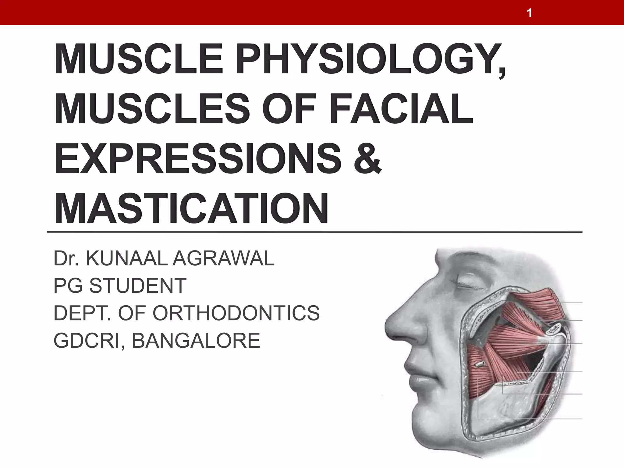 Muscle physiology and muscles of facial expressions & mastication | PPTX