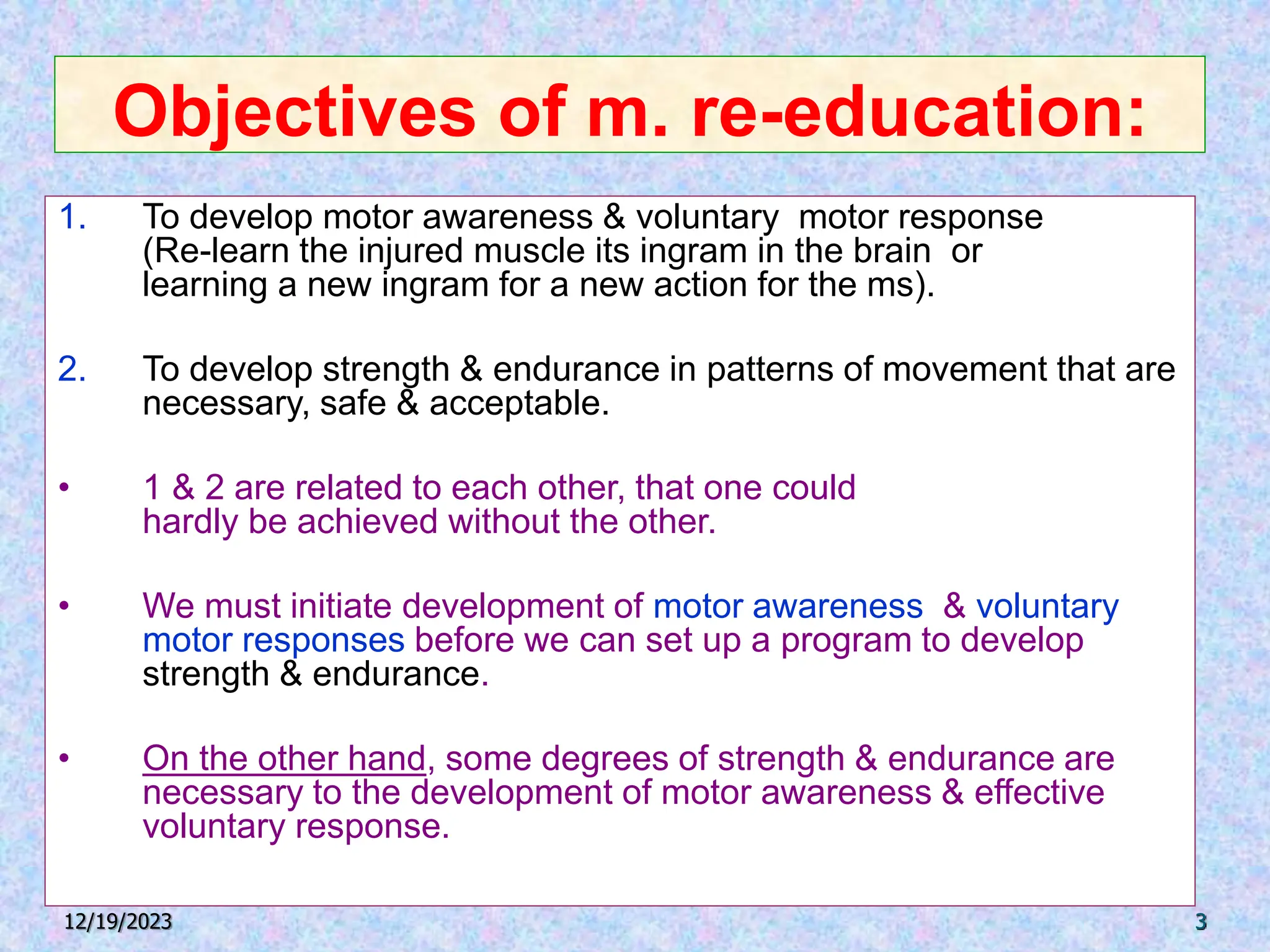 Muscle Re-education.PPT for further study | PPT