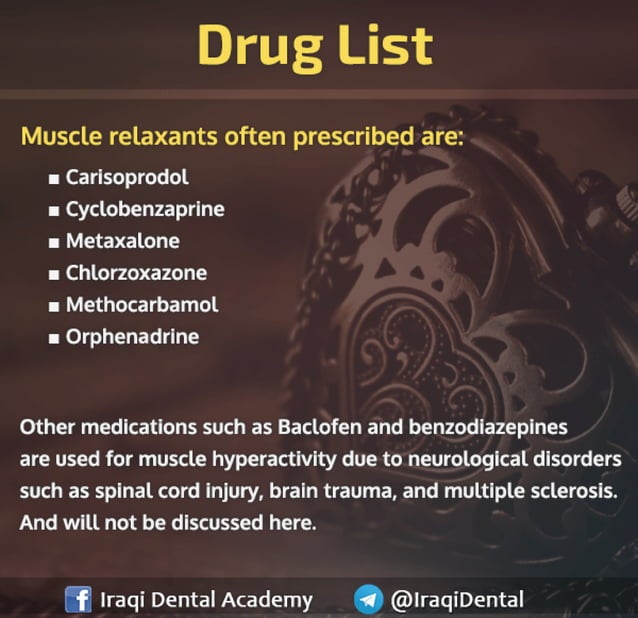 Muscle Relaxant Medications in Dentistry | PDF | Physical Therapy ...