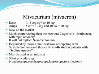muscle relaxant used for paralysis in surgery | PPT
