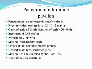 muscle relaxant used for paralysis in surgery | PPT