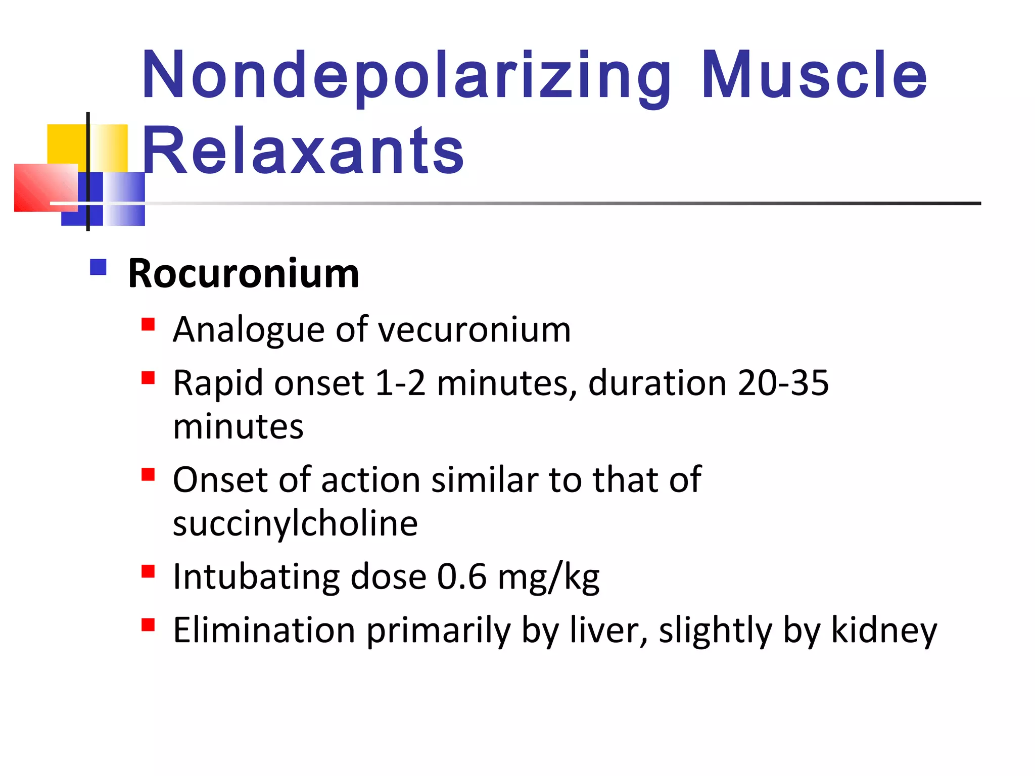 Muscle relaxant and reversal agents | PPT