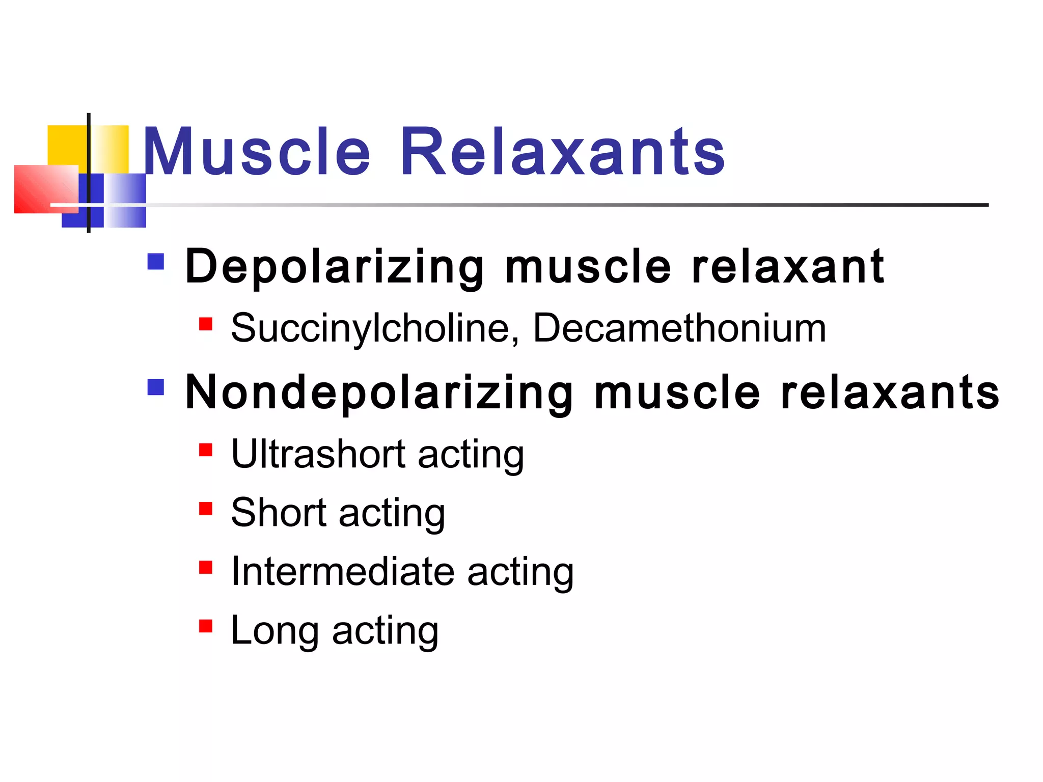 Muscle relaxant and reversal agents | PPT