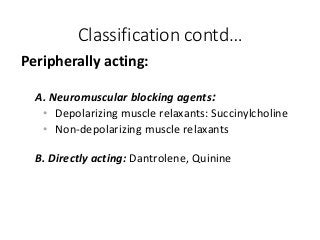 Muscle relaxants and factors affecting their action | PPTX