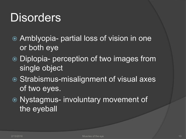 Muscles of the eye | PPTX | Eye and Vision Conditions | Diseases and ...