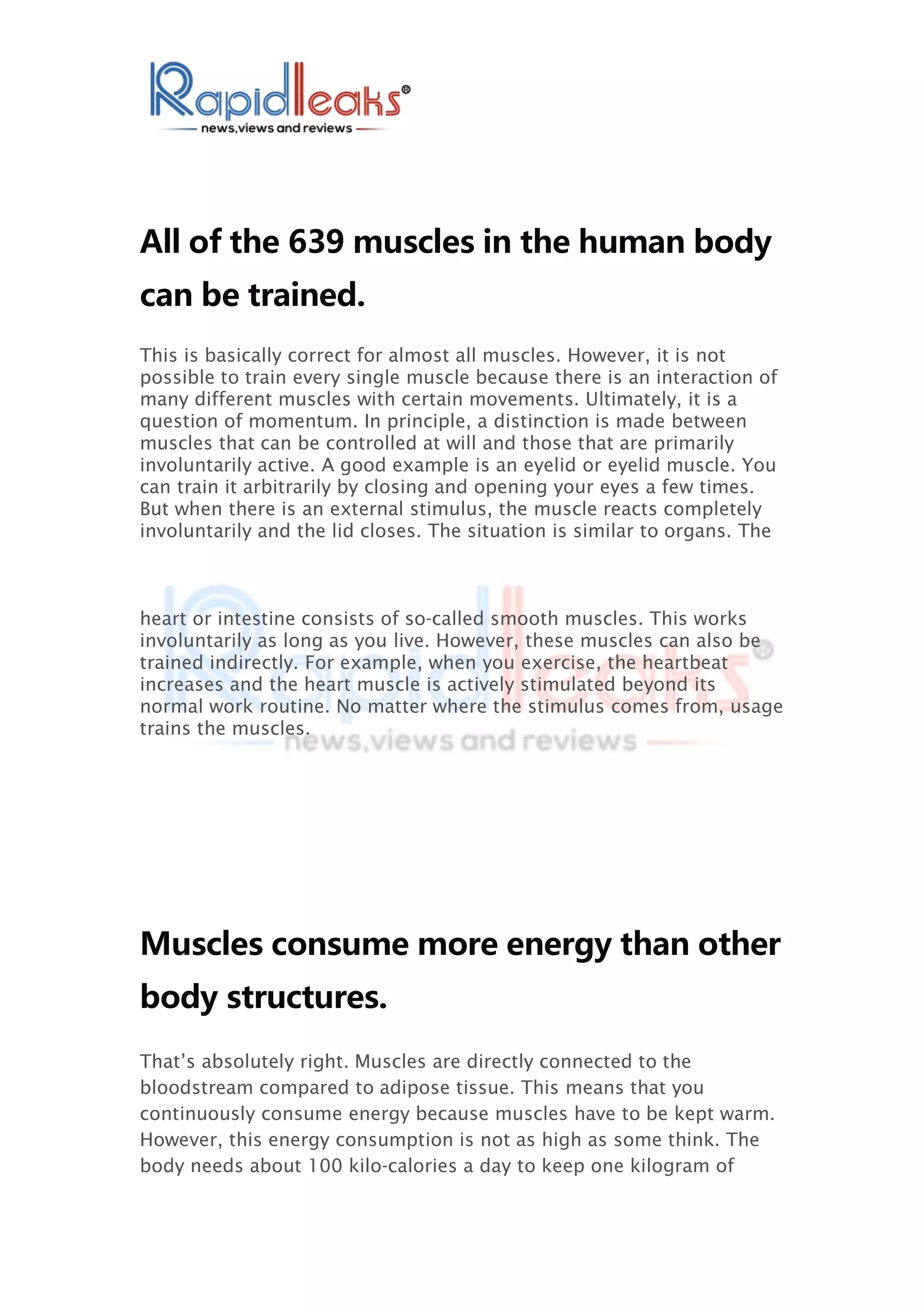 All of the 639 muscles in the human body can be trained. | PDF