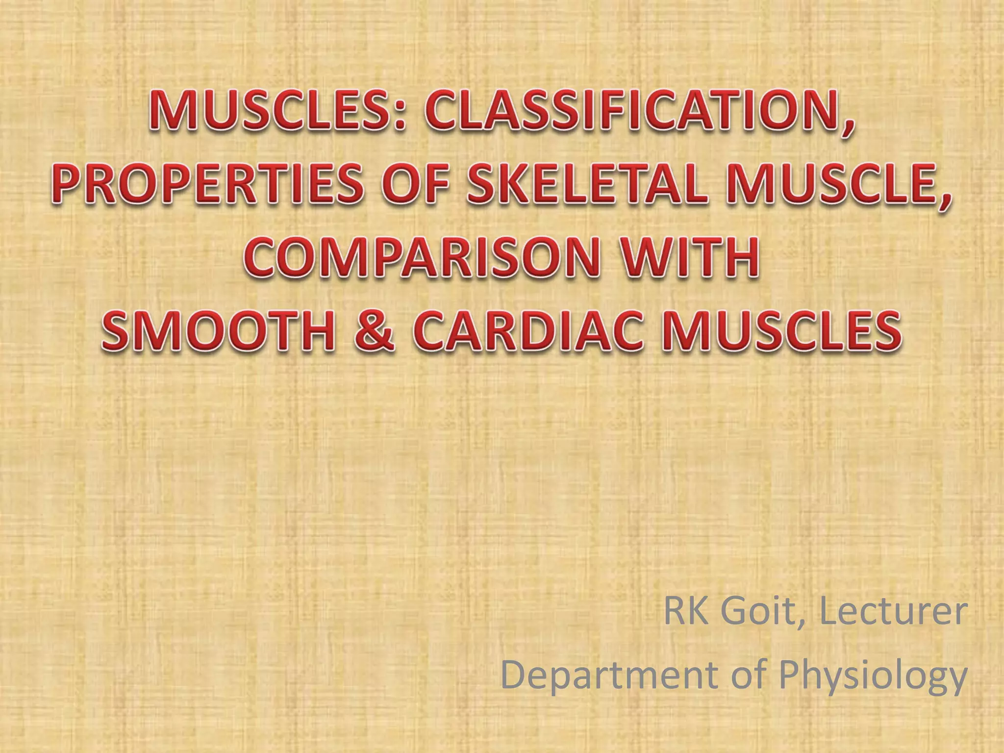 Muscles classification | PDF