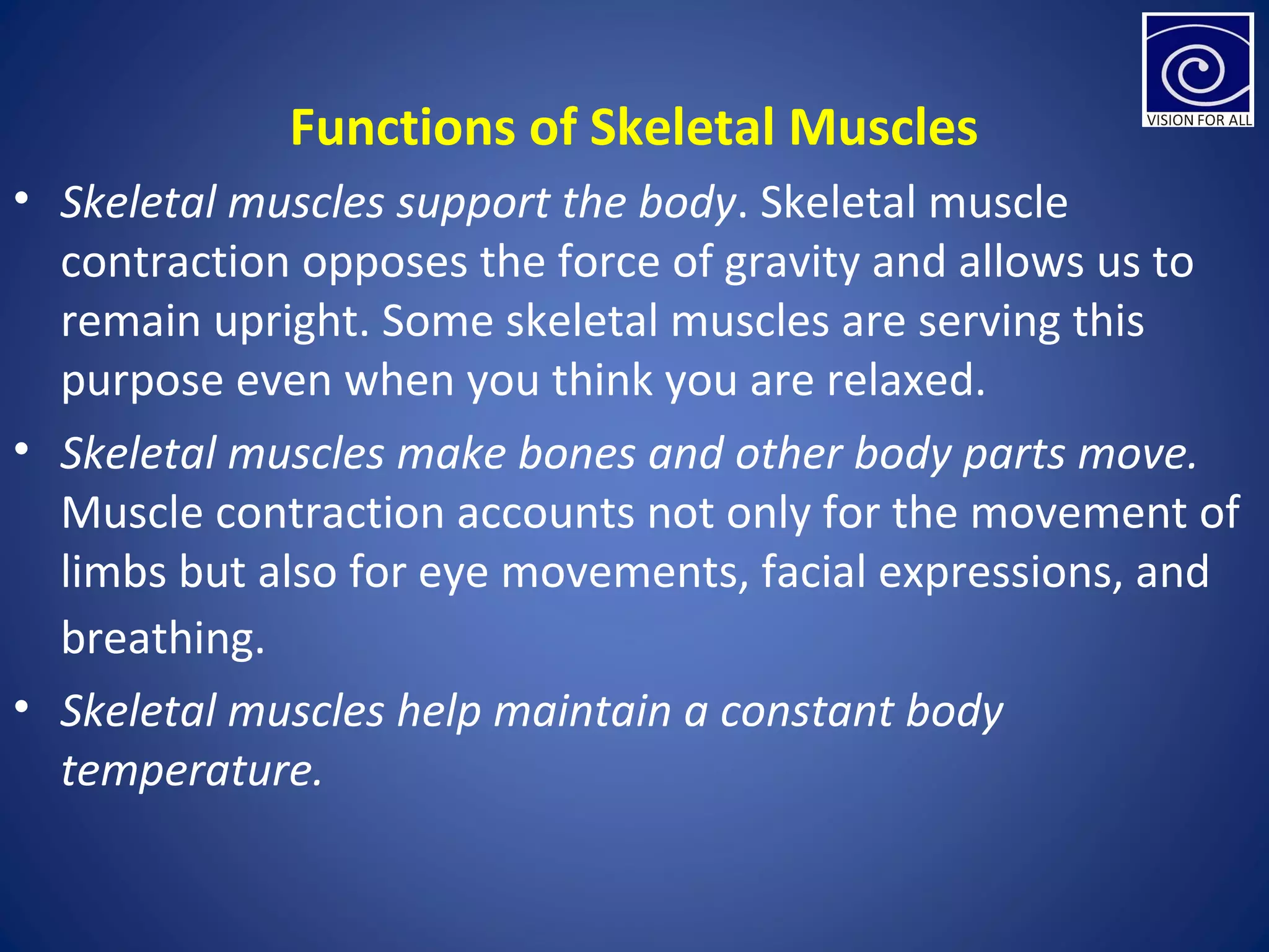 MUSCLES (THREE TYPES OF MUSCLES IN THE BODY) | PPT
