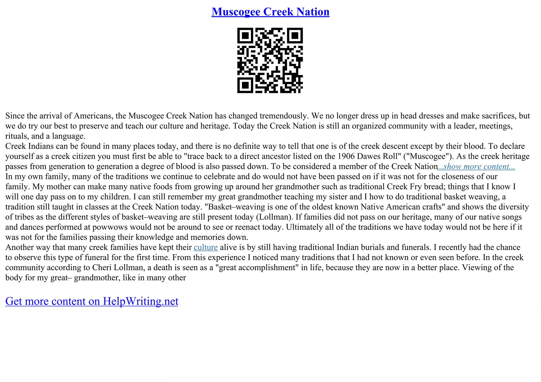 Muscogee Creek Nation | PDF