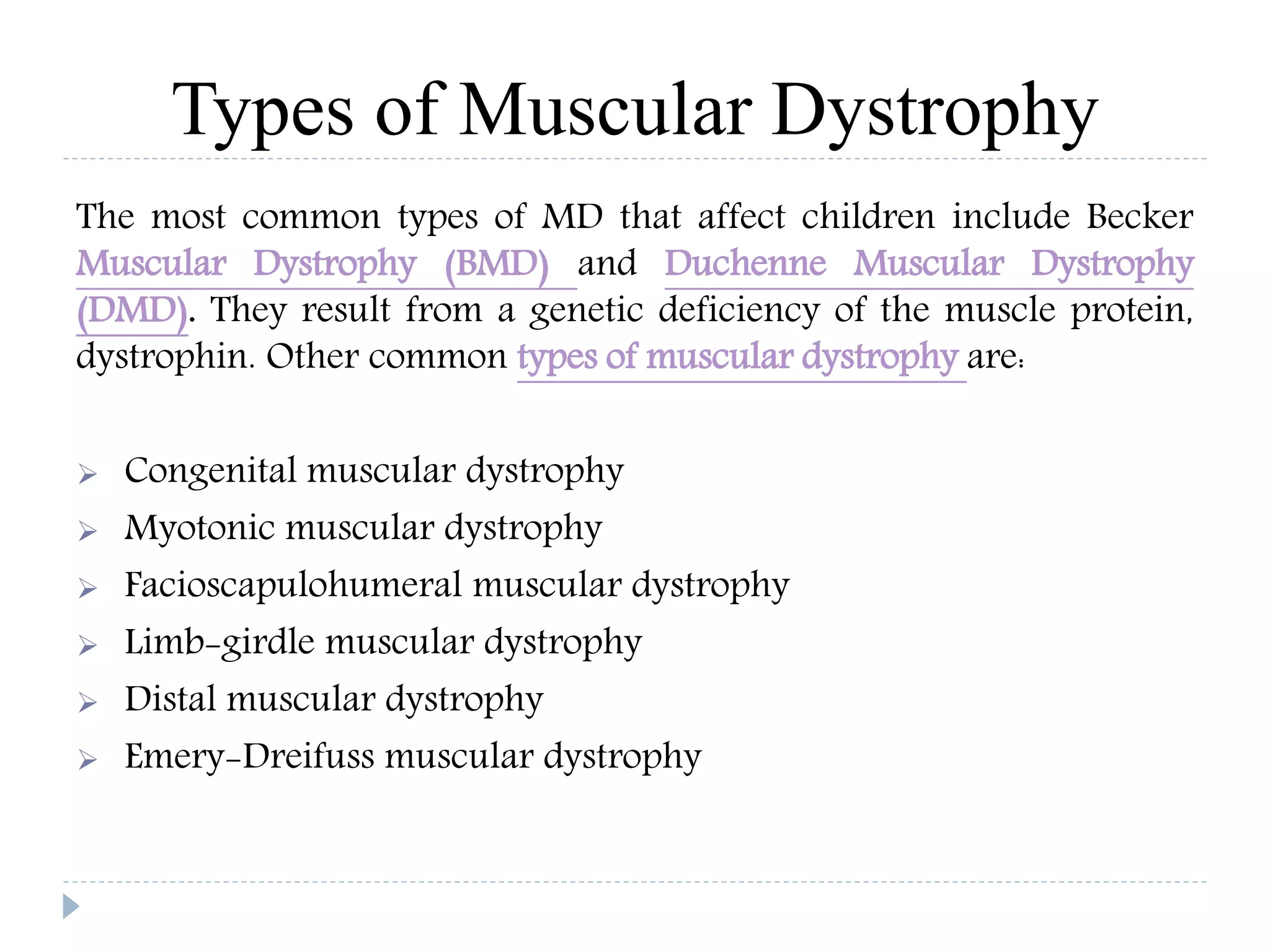Muscular dystrophy: Group of more than 30 inherited diseases. | PPT