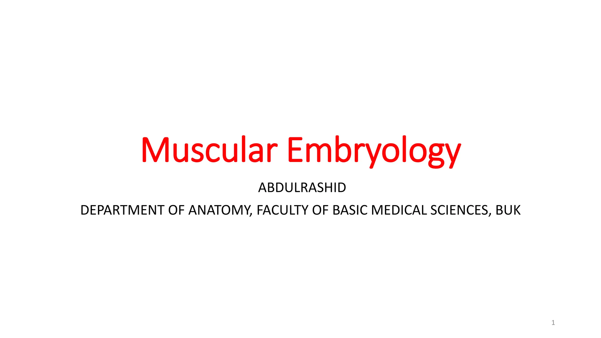 Muscular system embryology for medical students | PPTX