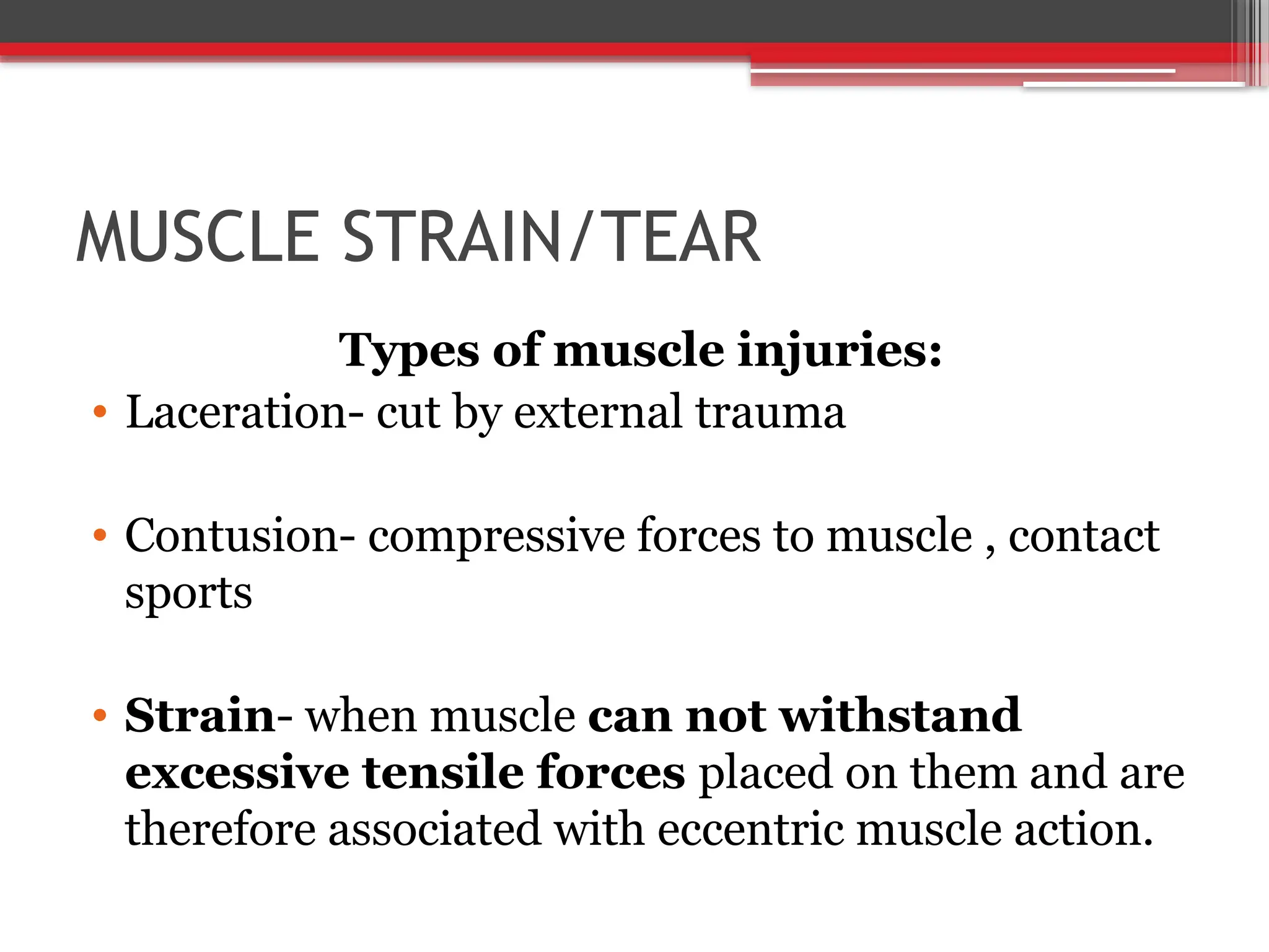 muscular strain and contusion.pptx. . | PPTX