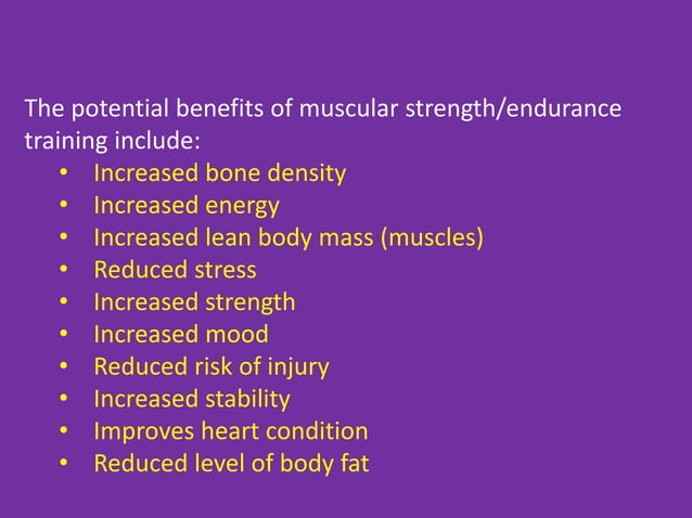 Muscular strength and endurance | PPTX | Bodybuilding | Sports