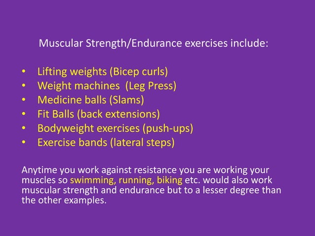 Muscular strength and endurance | PPTX | Bodybuilding | Sports