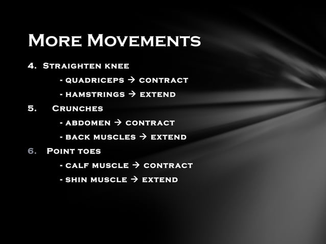 Muscular system: M- mobility, U- unity, S- strength, C- coordination, L ...