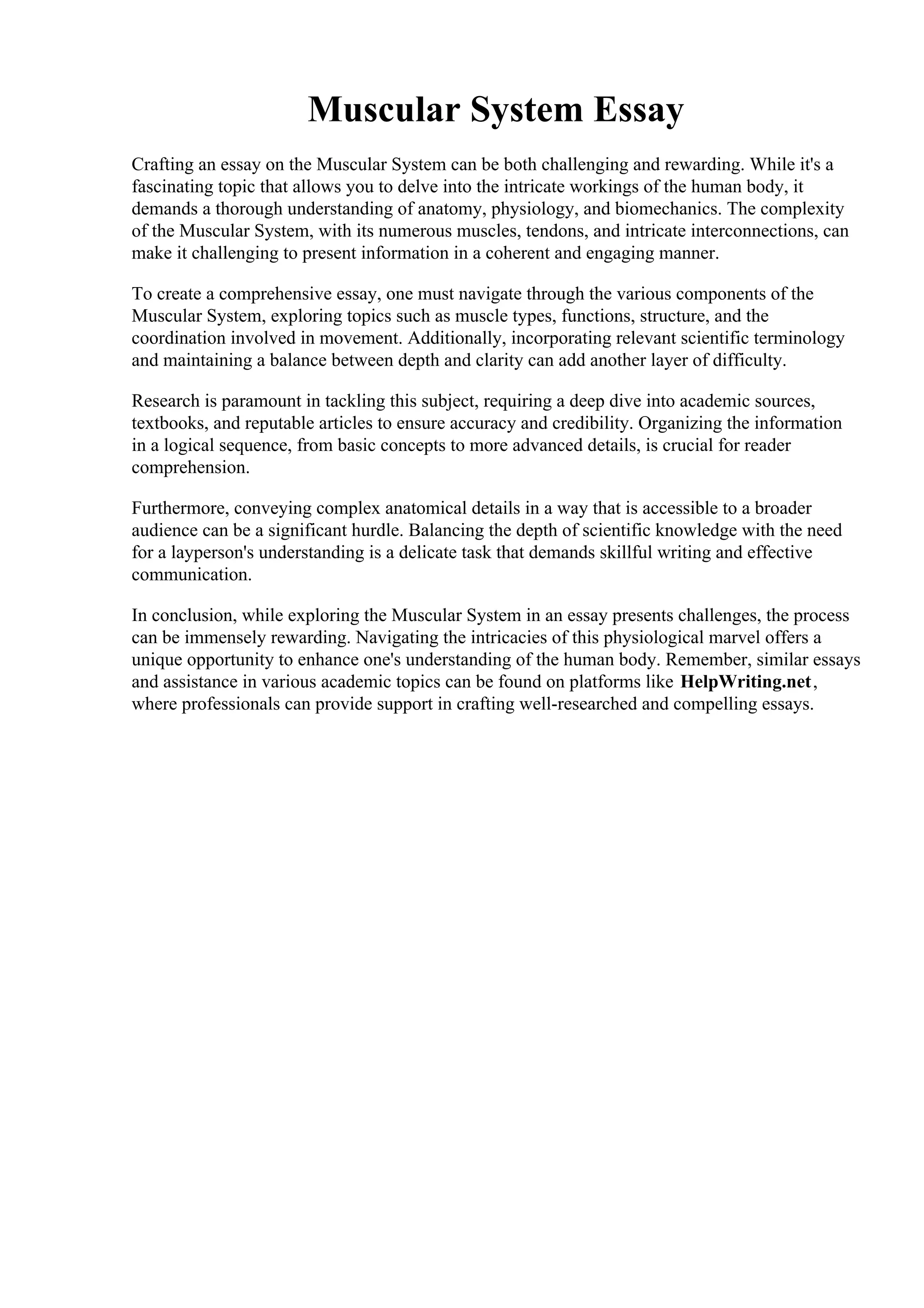 Muscular System Essay.pdf