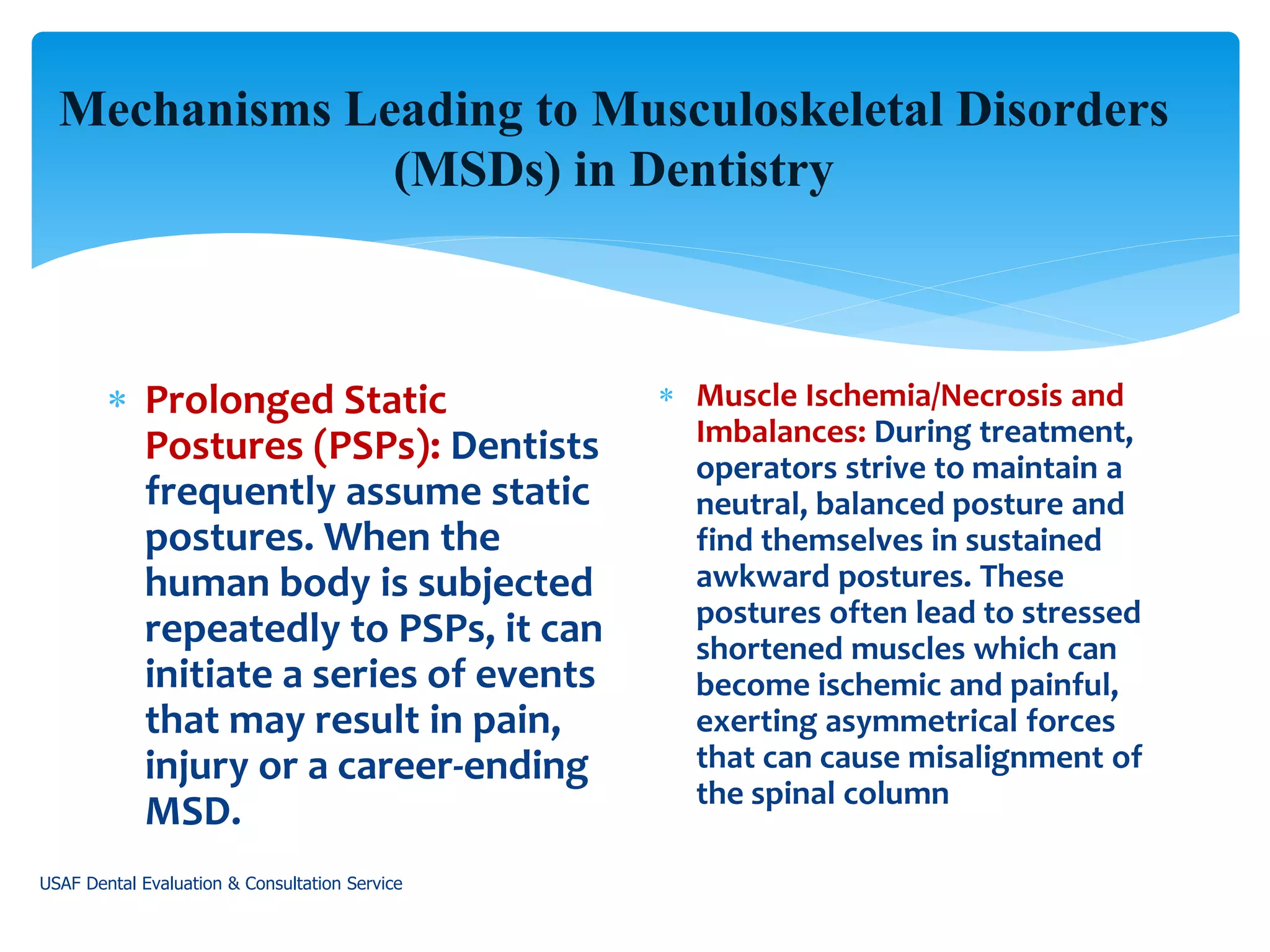 Musculoskeletal disorders and ergonomics in dentistry | PPT
