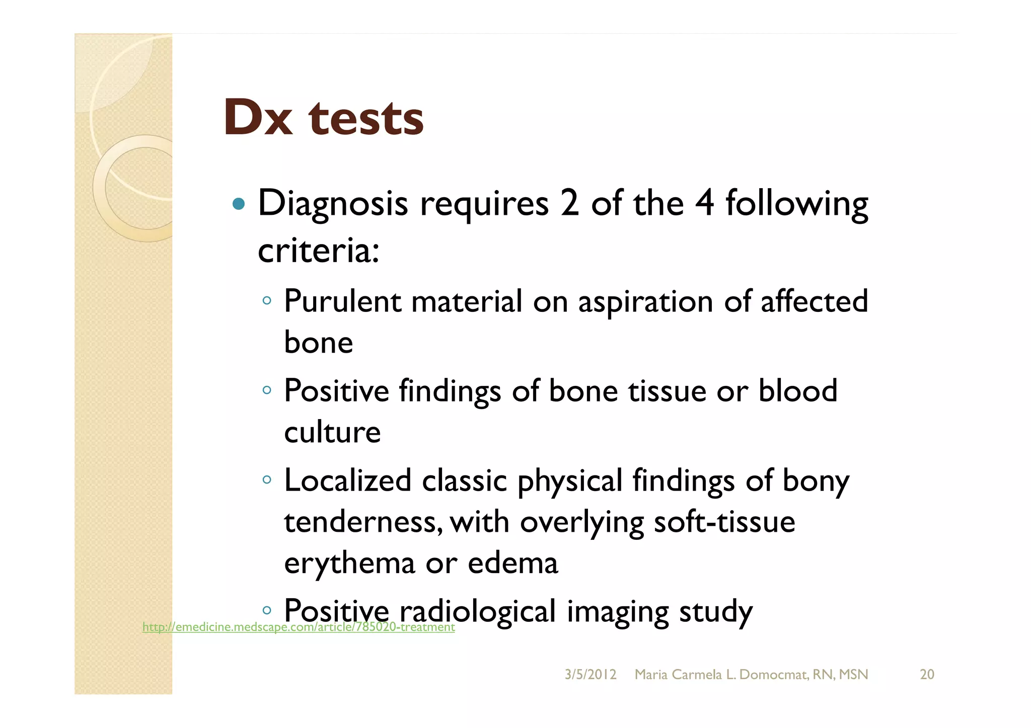 Bone and joint infections: Osteomyelitis, Septic Arthritis | PDF