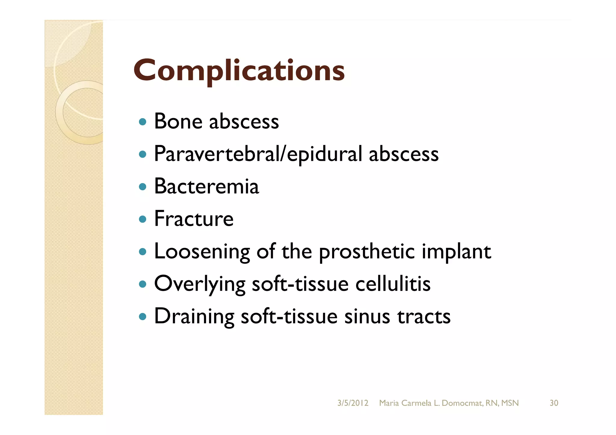 Bone and joint infections: Osteomyelitis, Septic Arthritis | PDF