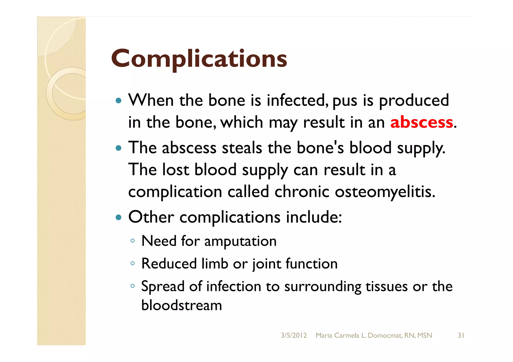 Bone and joint infections: Osteomyelitis, Septic Arthritis | PDF