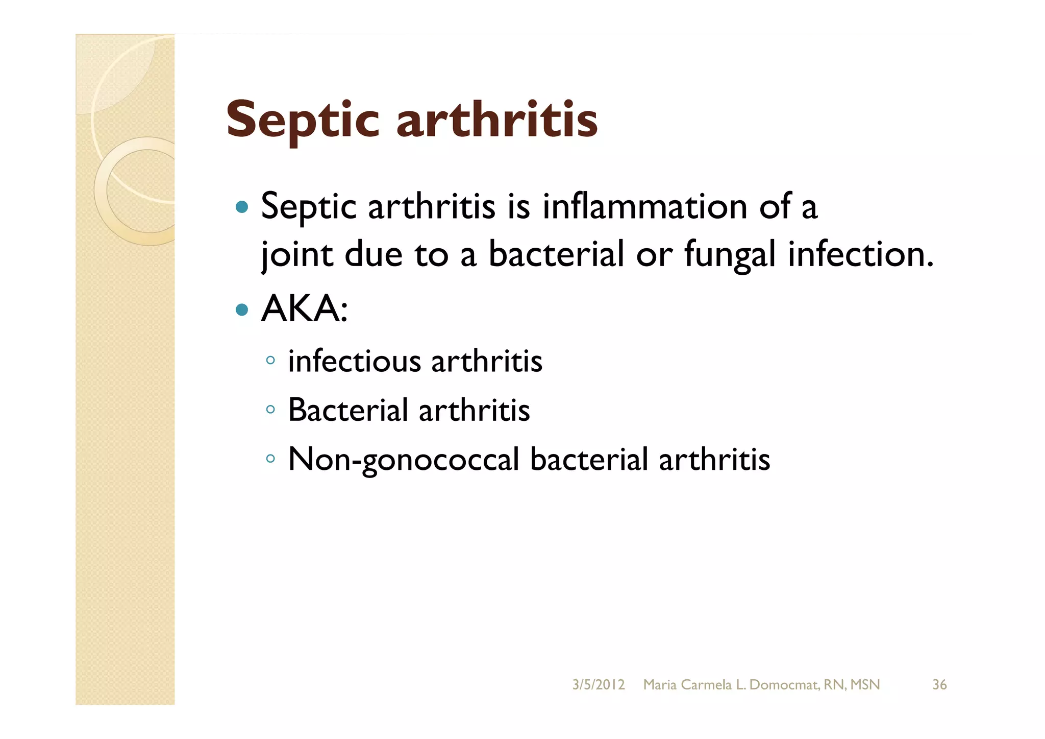Bone and joint infections: Osteomyelitis, Septic Arthritis | PDF