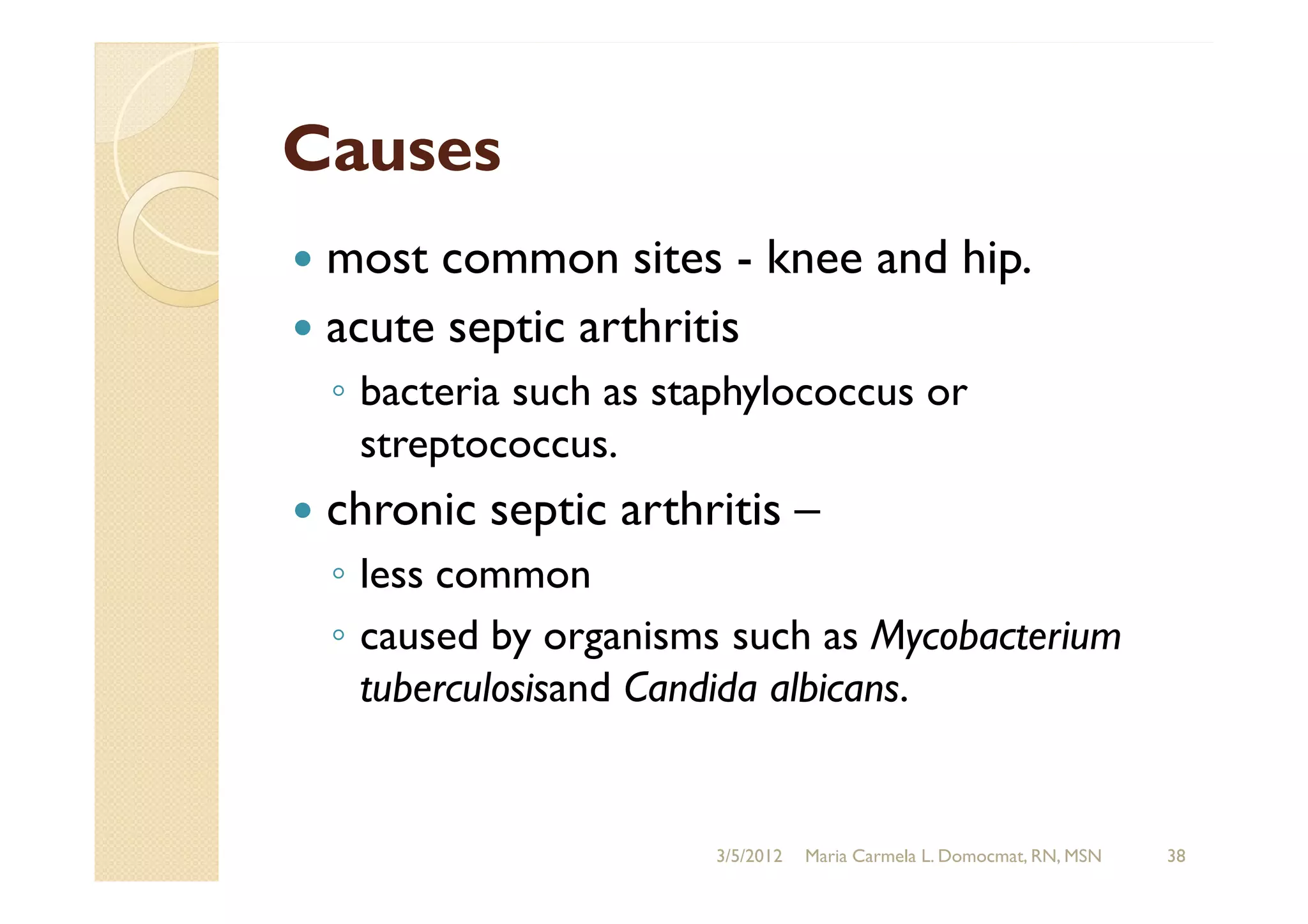 Bone and joint infections: Osteomyelitis, Septic Arthritis | PDF