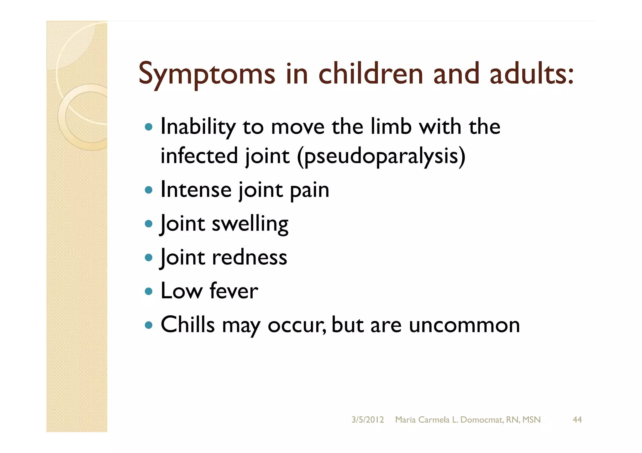 Bone and joint infections: Osteomyelitis, Septic Arthritis | PDF