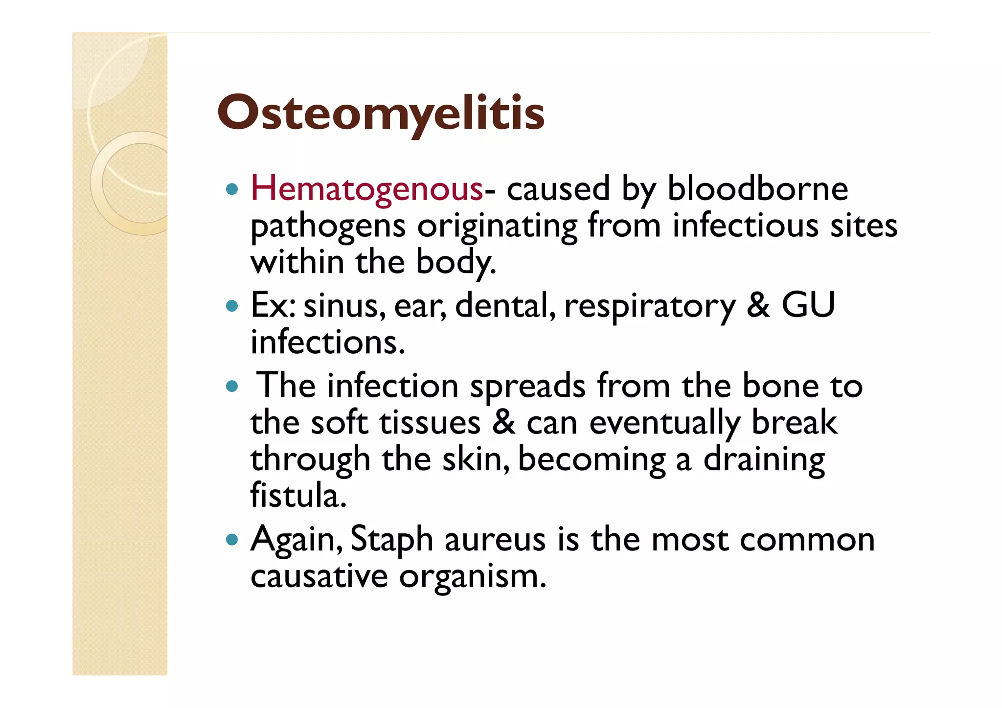 Bone and joint infections: Osteomyelitis, Septic Arthritis | PDF