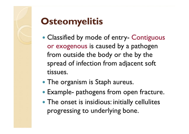Bone and joint infections: Osteomyelitis, Septic Arthritis | PDF | Bone ...