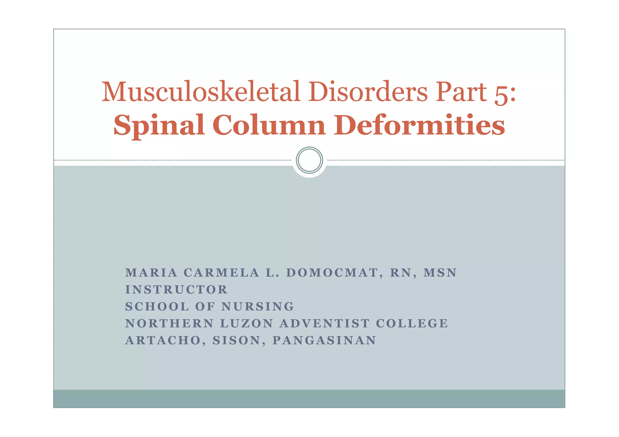 Spinal Column Deformities | PDF