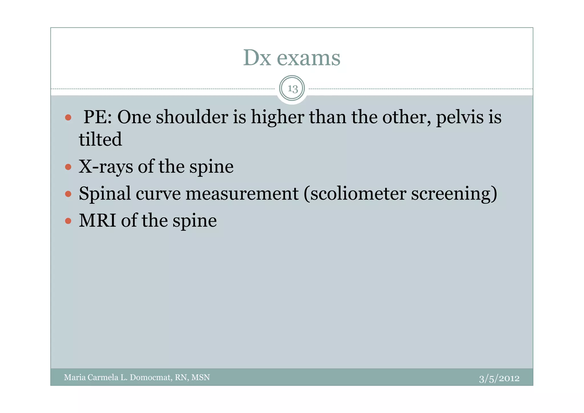 Spinal Column Deformities | PDF