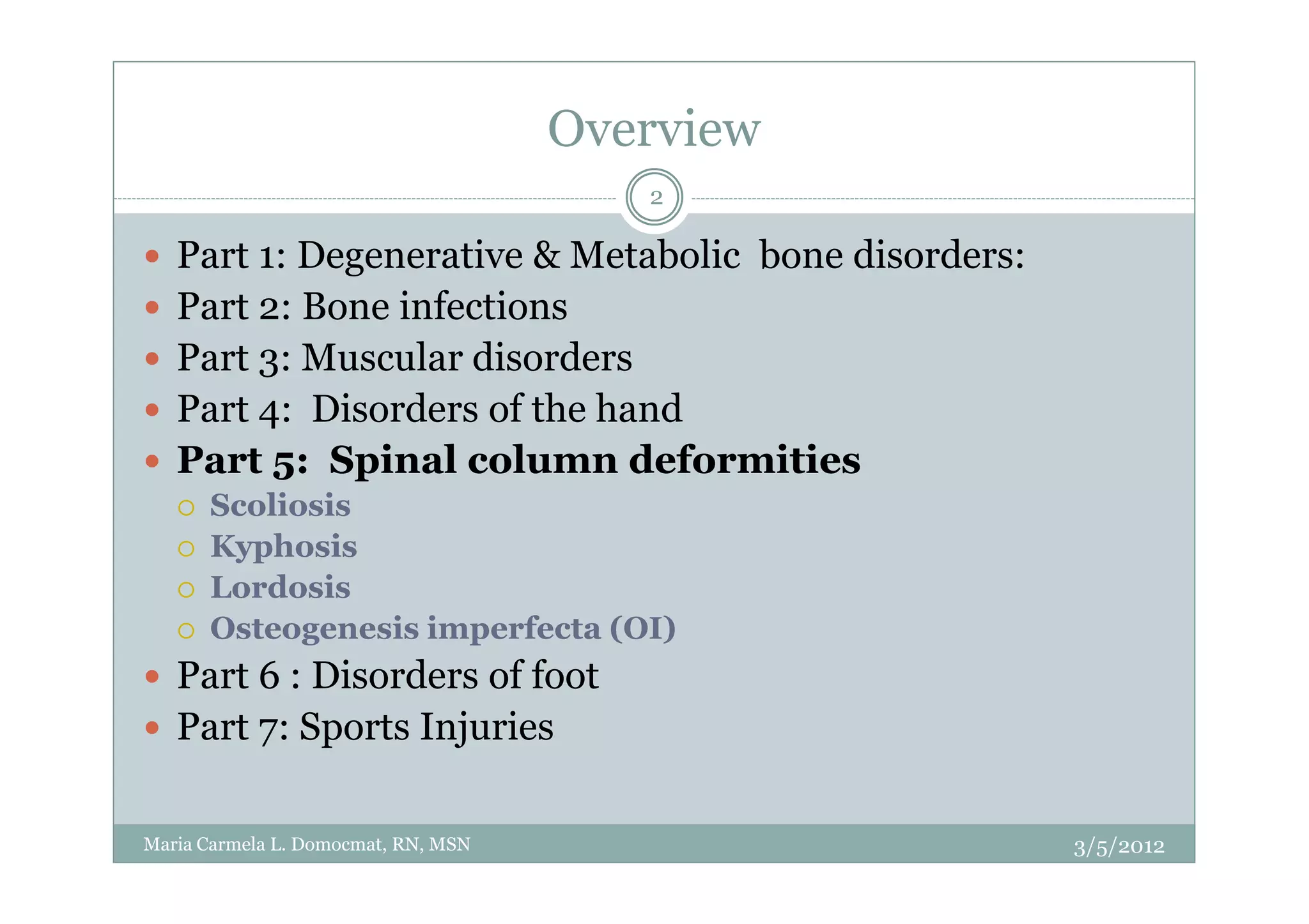 Spinal Column Deformities | PDF