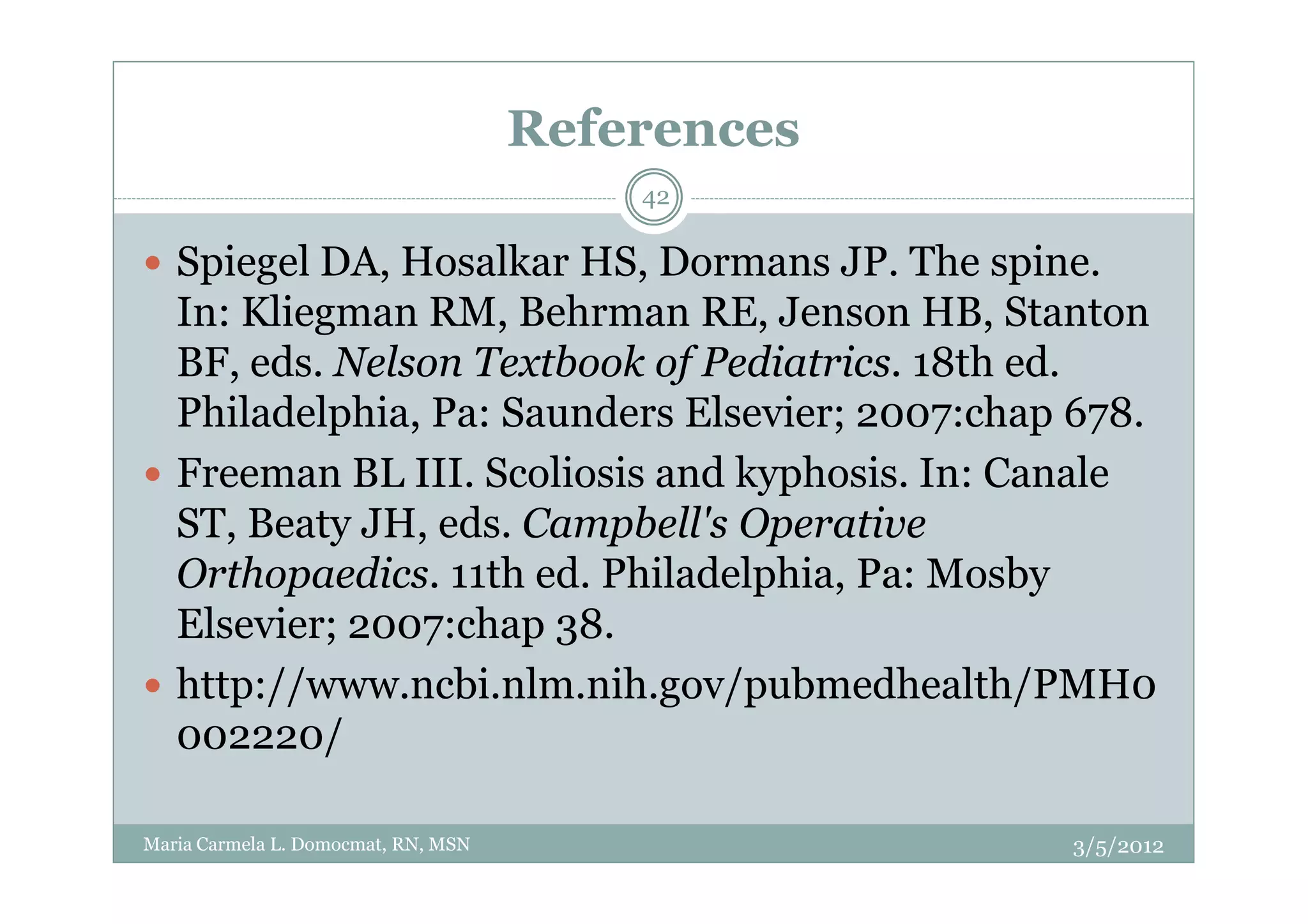 Spinal Column Deformities | PDF