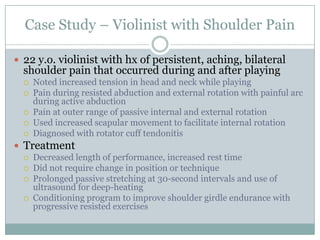 Musculoskeletal Injuries In Musicians 2008 | PPTX