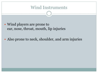 Musculoskeletal Injuries In Musicians 2008 | PPTX