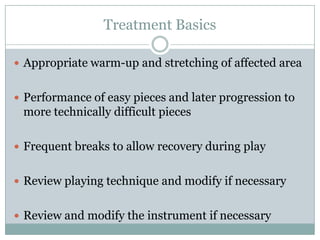 Musculoskeletal Injuries In Musicians 2008 | PPTX