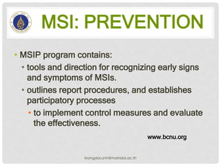 Musculoskeletal injuries prevention | PDF