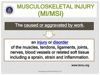 Musculoskeletal injuries prevention | PDF