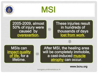 Musculoskeletal injuries prevention | PDF