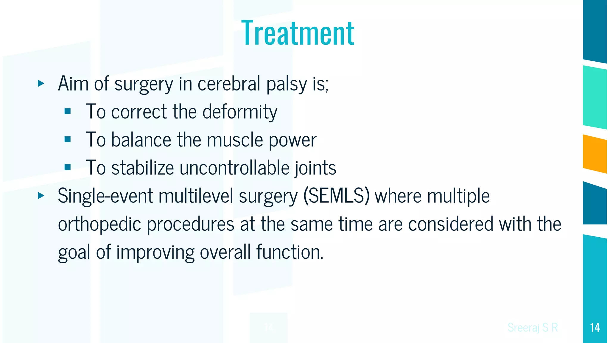 Physiotherapy Management in Cerebral Palsy | PPTX