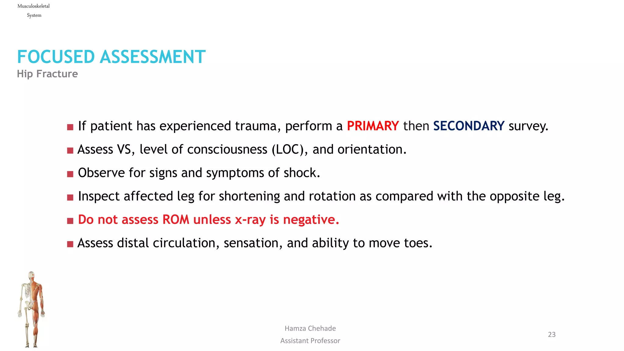 Musculoskeletal system assessment, diagnosis and disorders l | PPTX