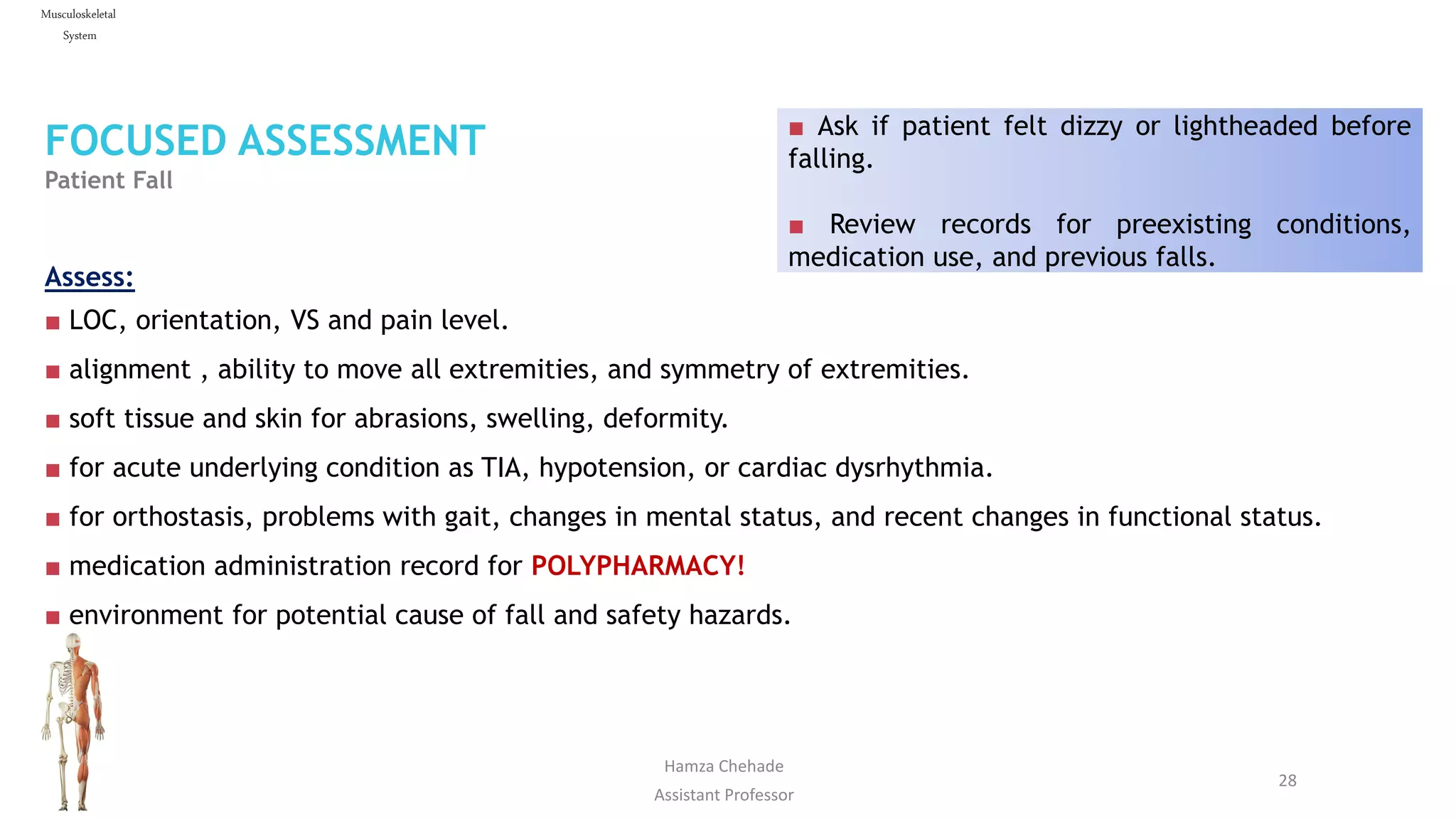 Musculoskeletal system assessment, diagnosis and disorders l | PPTX