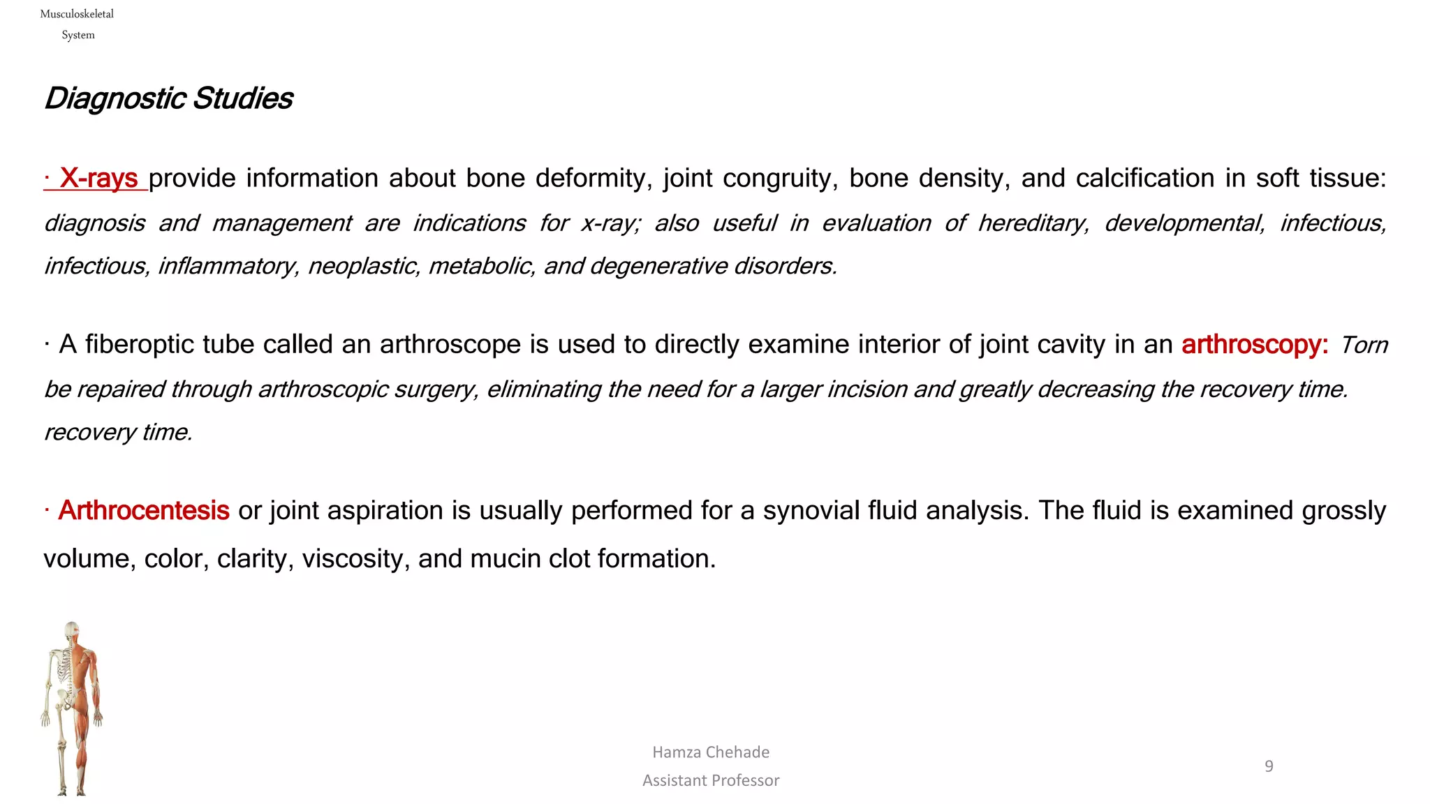 Musculoskeletal system assessment, diagnosis and disorders l | PPTX