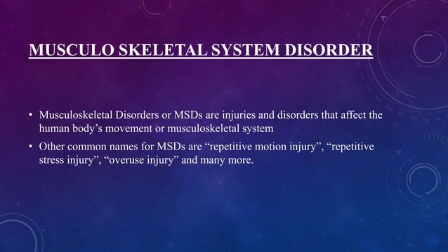 Musculo skeletal disorders.pptx | Bone and Joint Conditions | Diseases ...