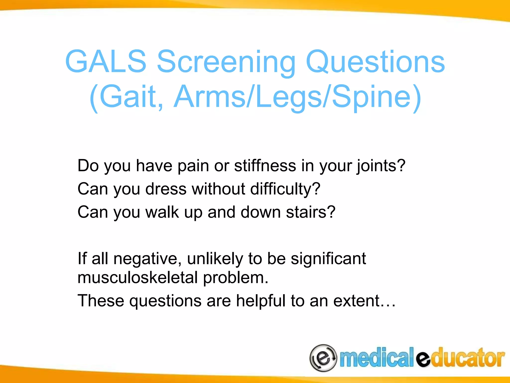 Conducting a musculoskeletal examination | PPT