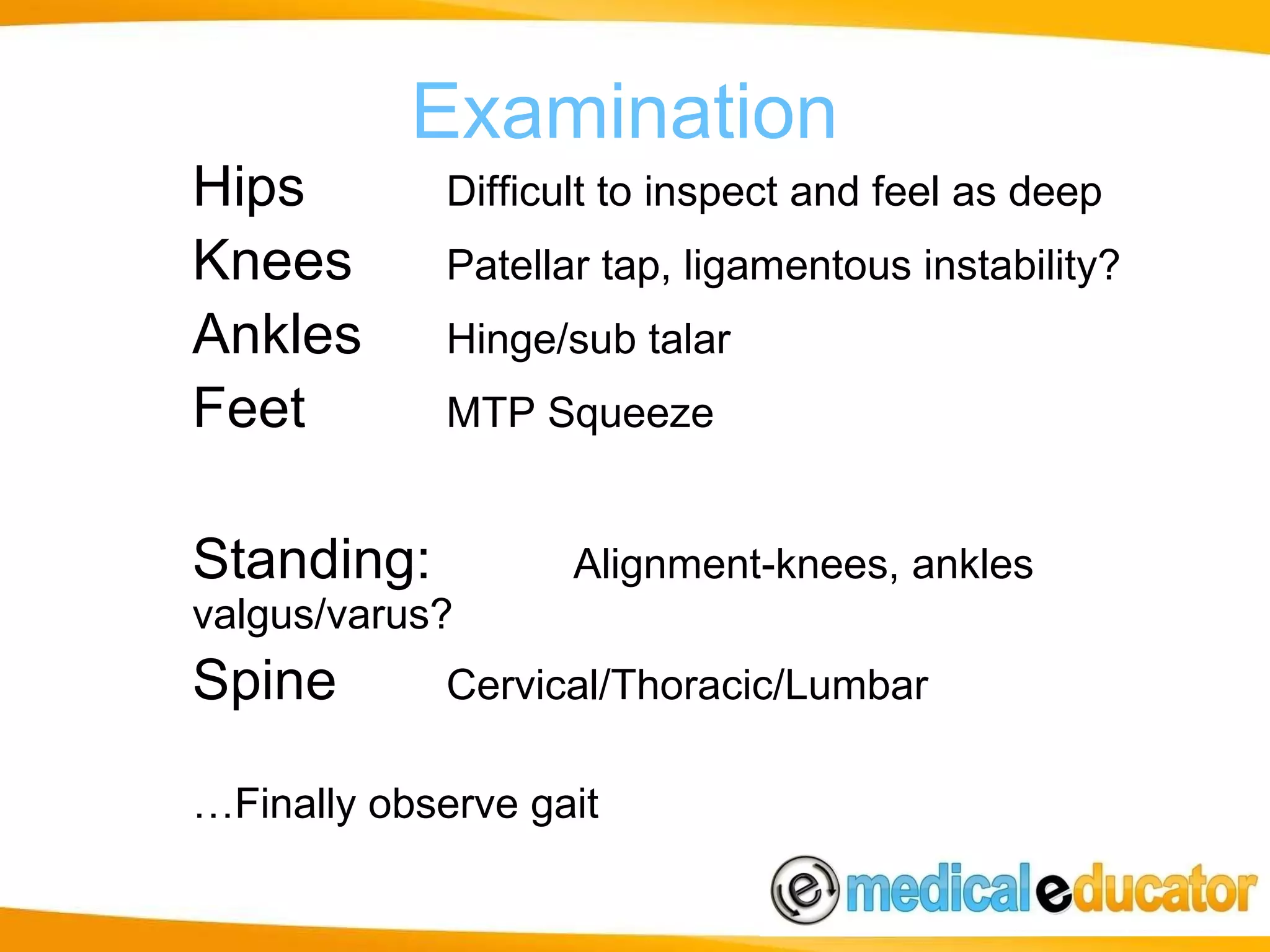 Conducting a musculoskeletal examination | PPT