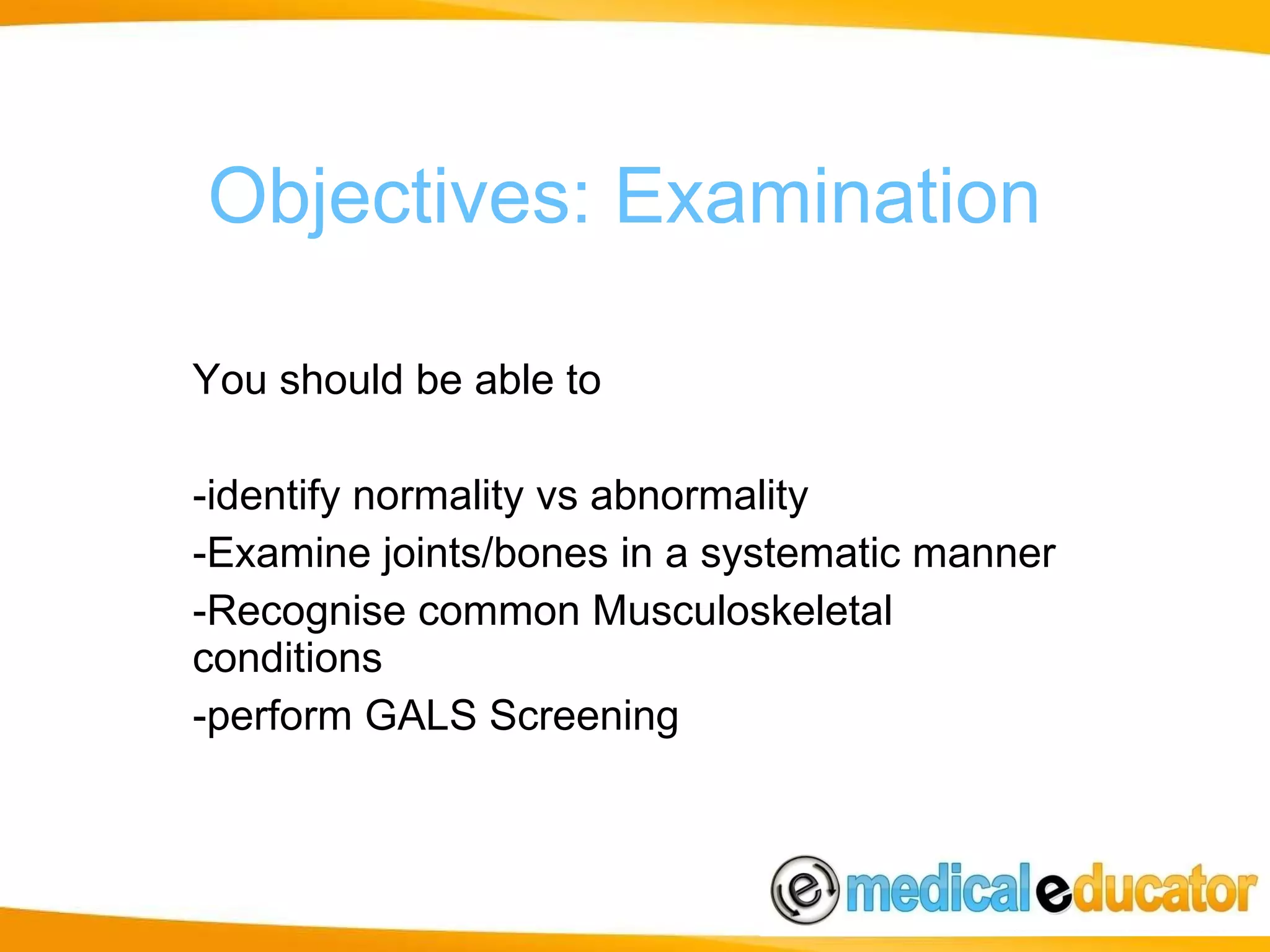 Conducting a musculoskeletal examination | PPT