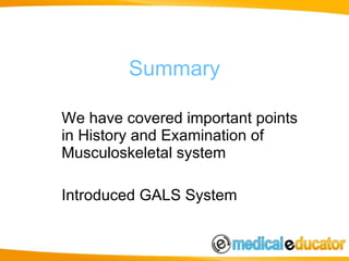 Conducting a musculoskeletal examination | PPT