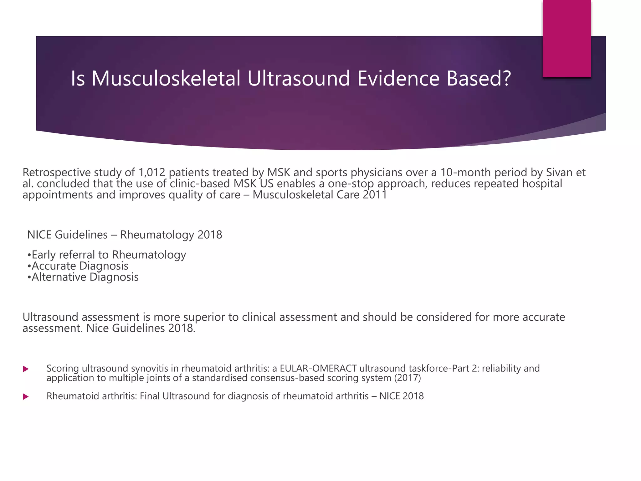 MSK Ultrasound and Guided Injections in Private Practice | PPTX